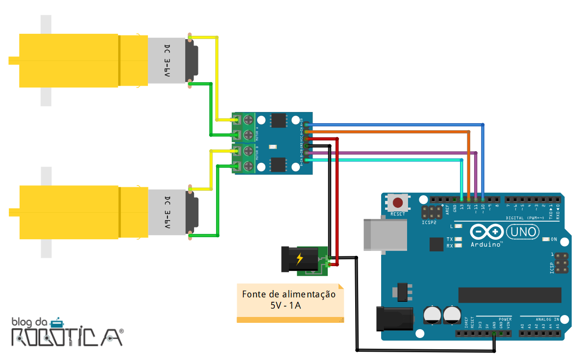 Como controlar um motor DC usando o Mini Driver Ponte H L9110S - Blog ...