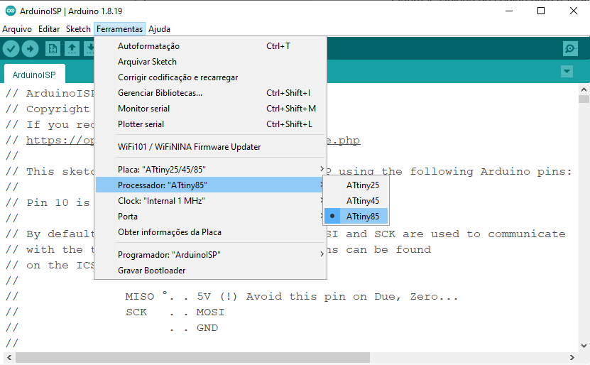 Como gravar o Bootloader para ATtiny85 com Arduino - Blog da Robótica