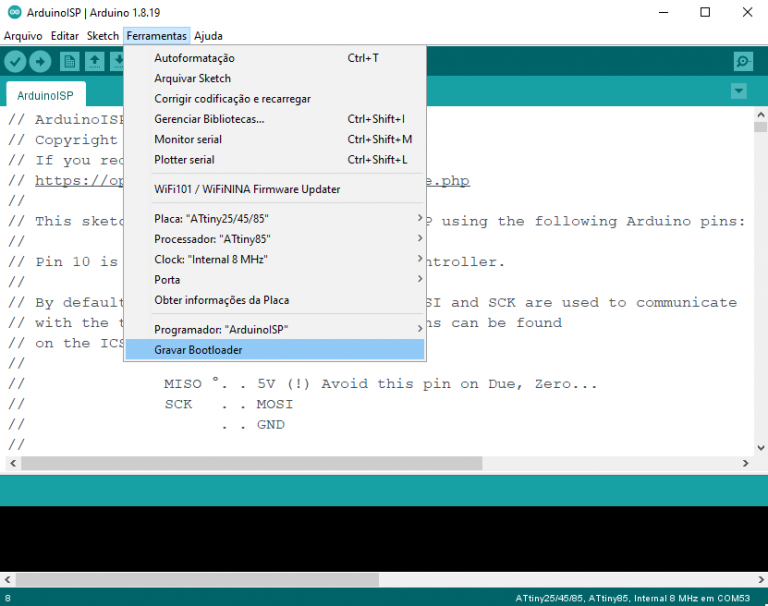 Como gravar o Bootloader para ATtiny85 com Arduino - Blog da Robótica