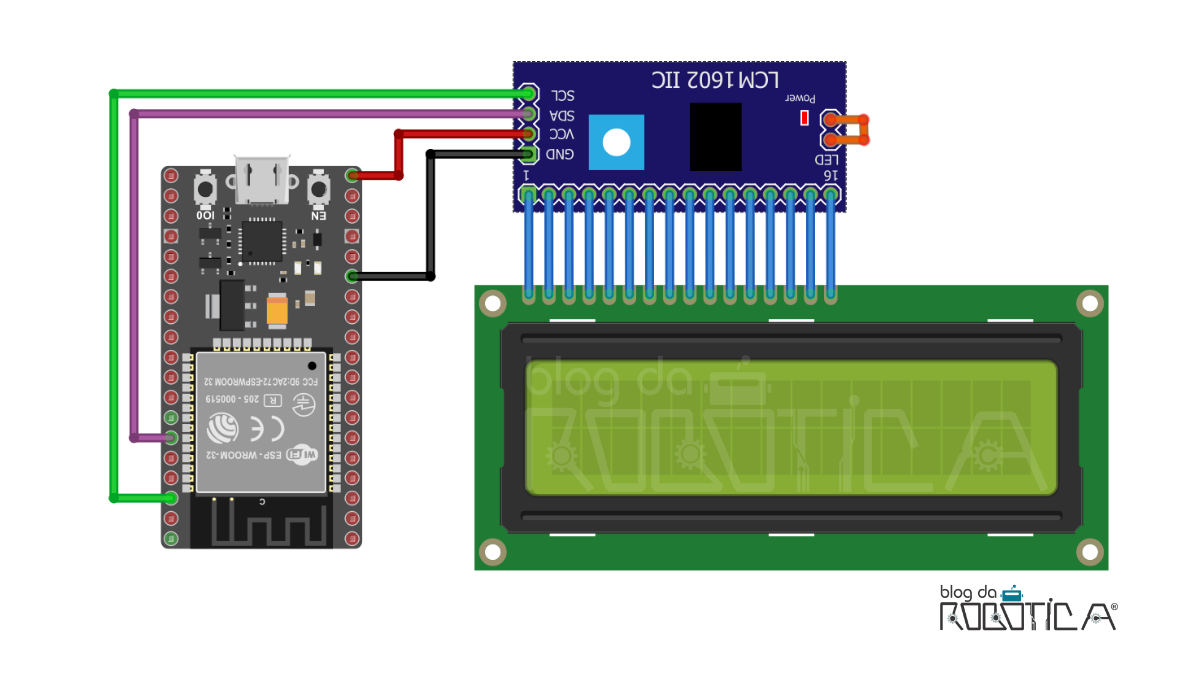 Como utilizar o display LCD 16×02 com módulo I2C na ESP32 - Blog da Robótica
