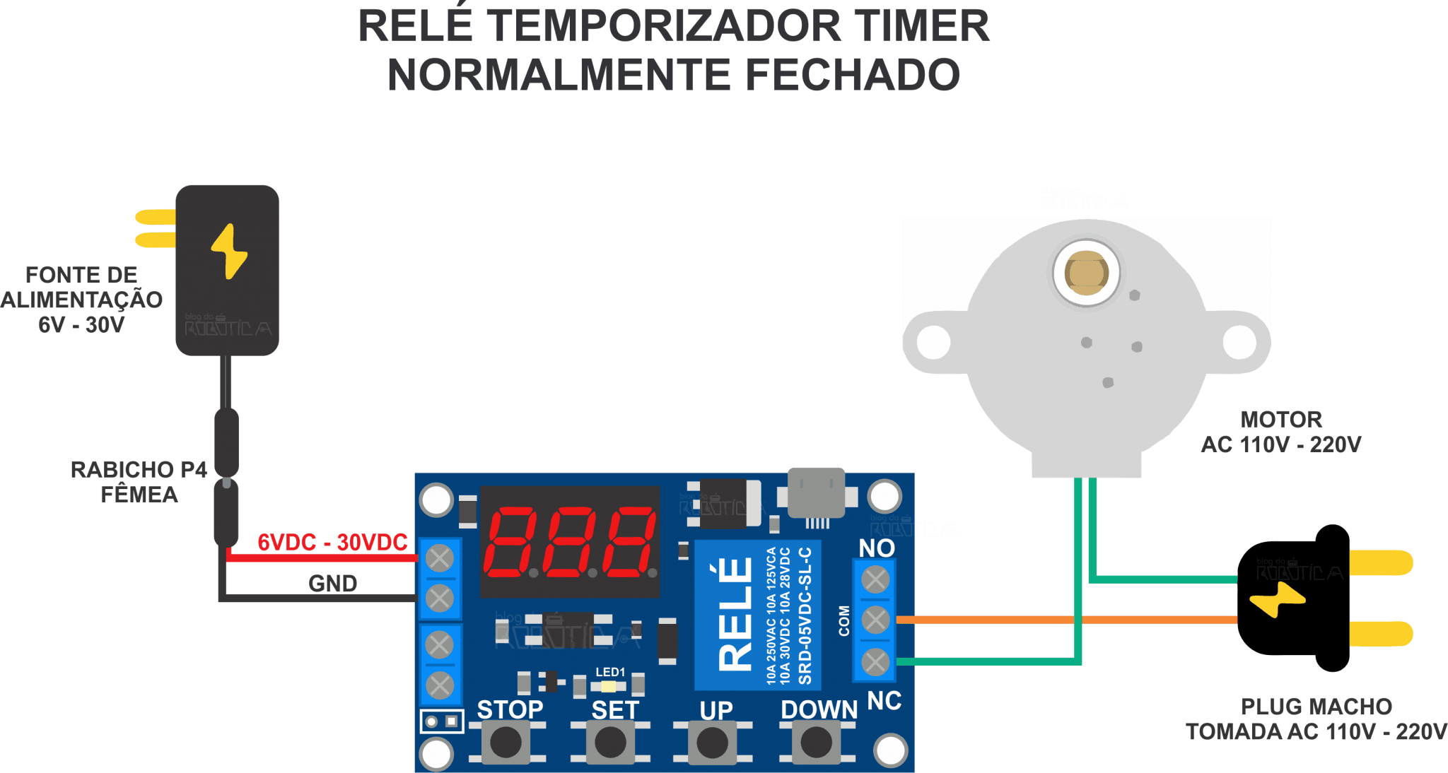 Conheça o módulo relé temporizador 35238-MP - Blog da Robótica