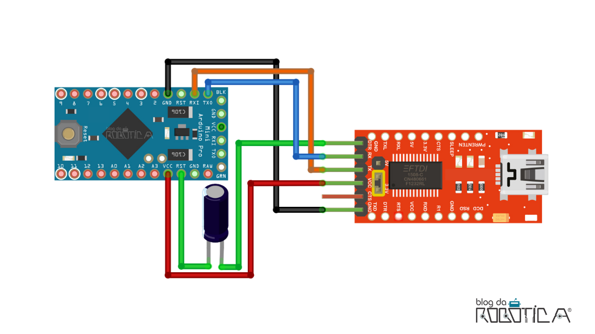 Como programar o Arduino Pro Mini com FTDI - Blog da Robótica