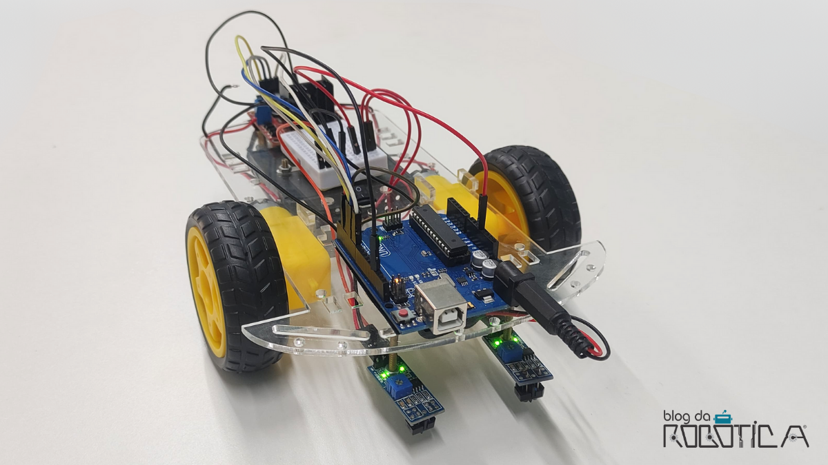 Robô seguidor de linha com Arduino e Kit Chassi 2 rodas 2WD com base de ...