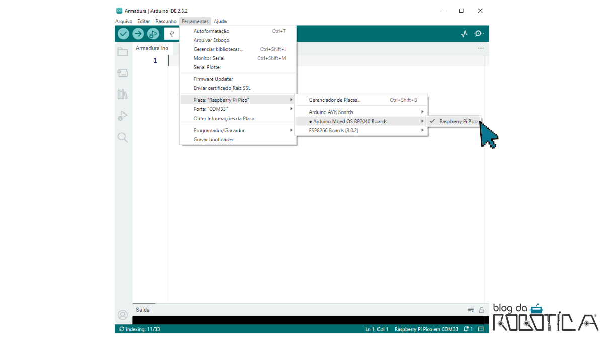 Como programar a Raspberry pi pico no Arduino IDE - Blog da Robótica