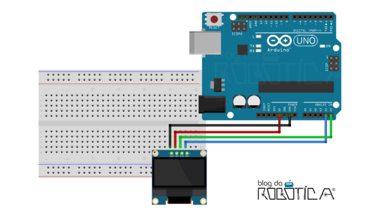 Como utilizar o display OLED 128×64 gráfico 0.96″ I2C com Arduino - Blog da Robótica